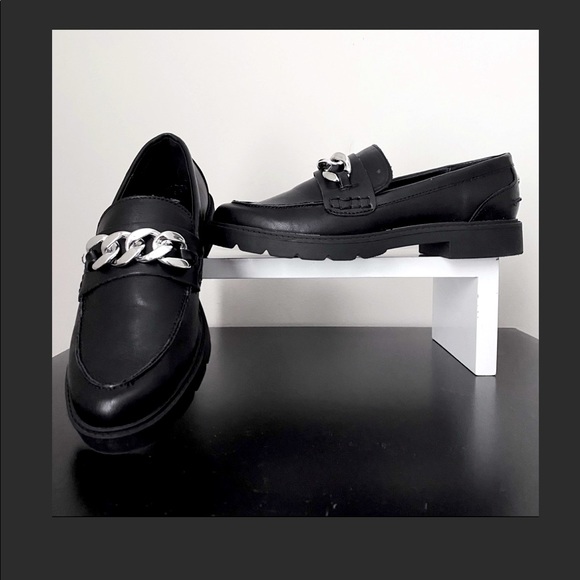 Anne Klein | Shoes | Copy Anne Klein Ak Black Leather Silver Chain ...